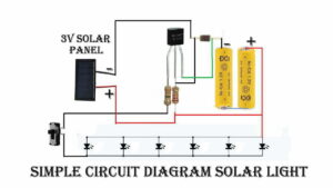 Simple Solar Garden Light Circuit Diagram with 3 v Solar Cell