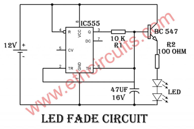 Simple Fading LED Effect Circuit Diagram