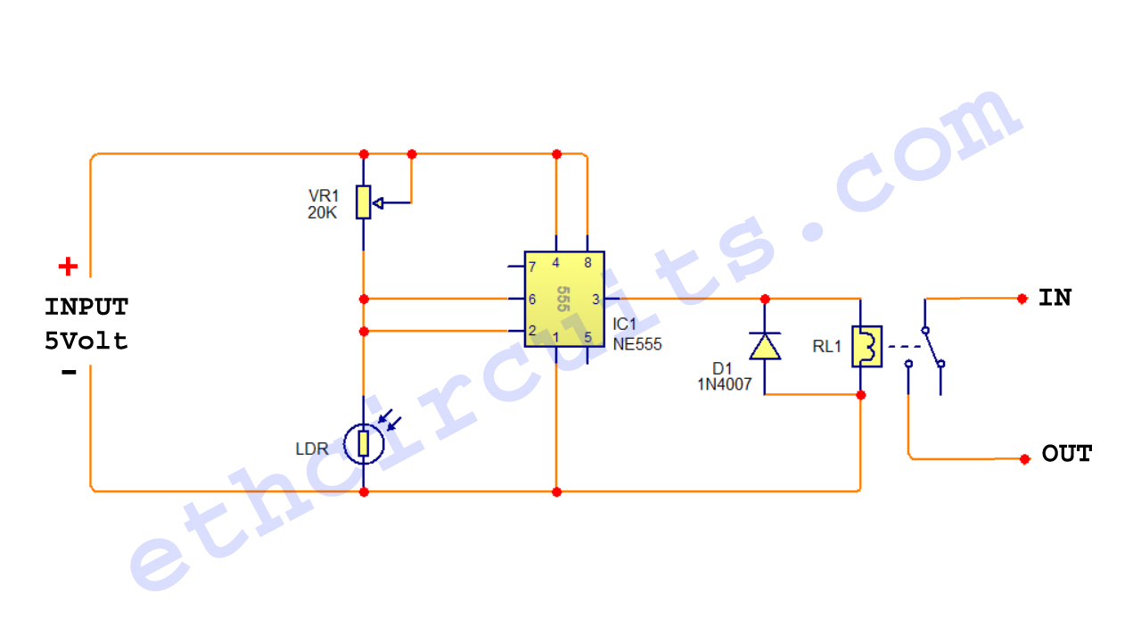 LDR Circuit Diagram With Relay
